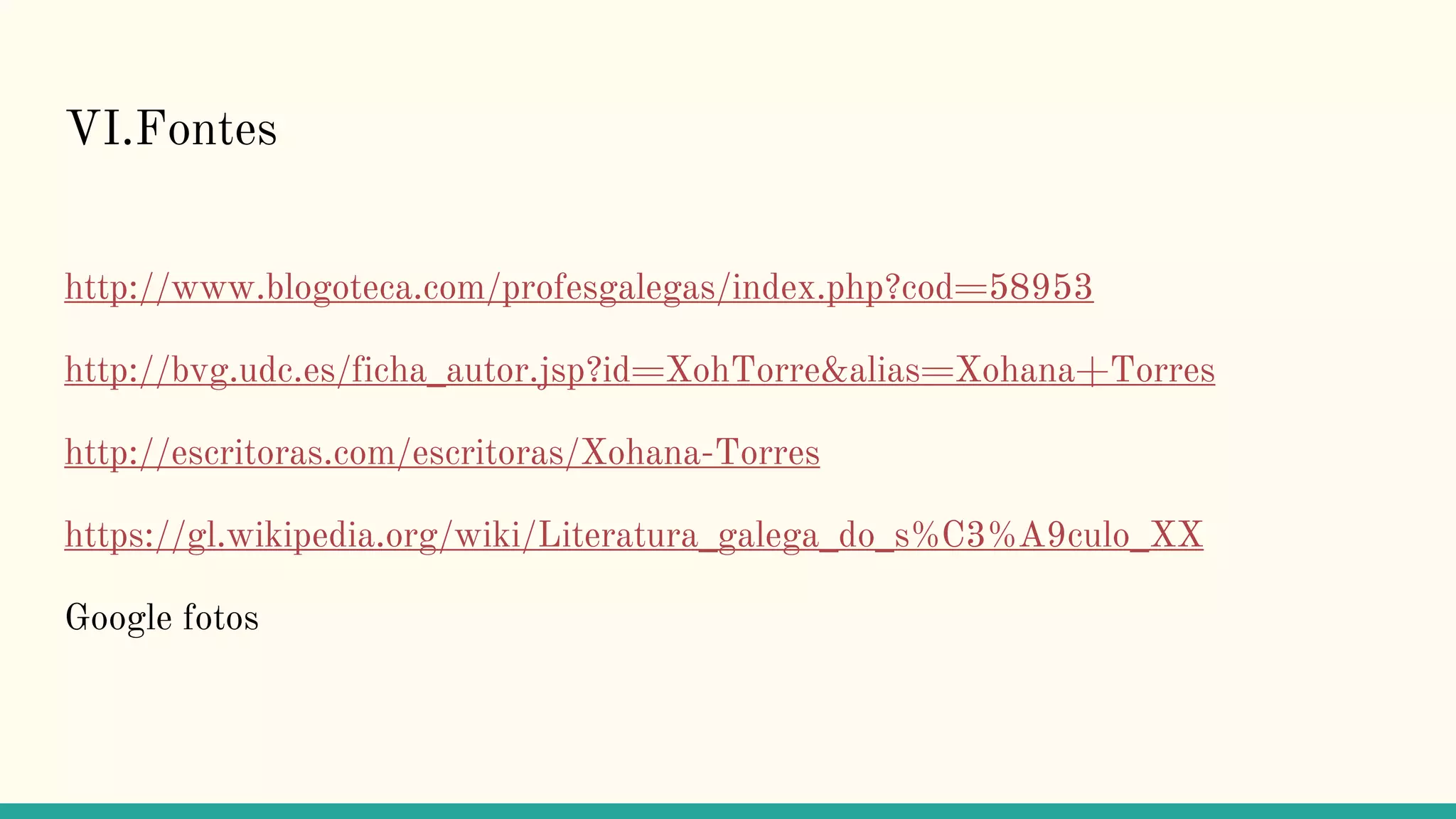 Xohana Torres (por Sara García) | PPTX