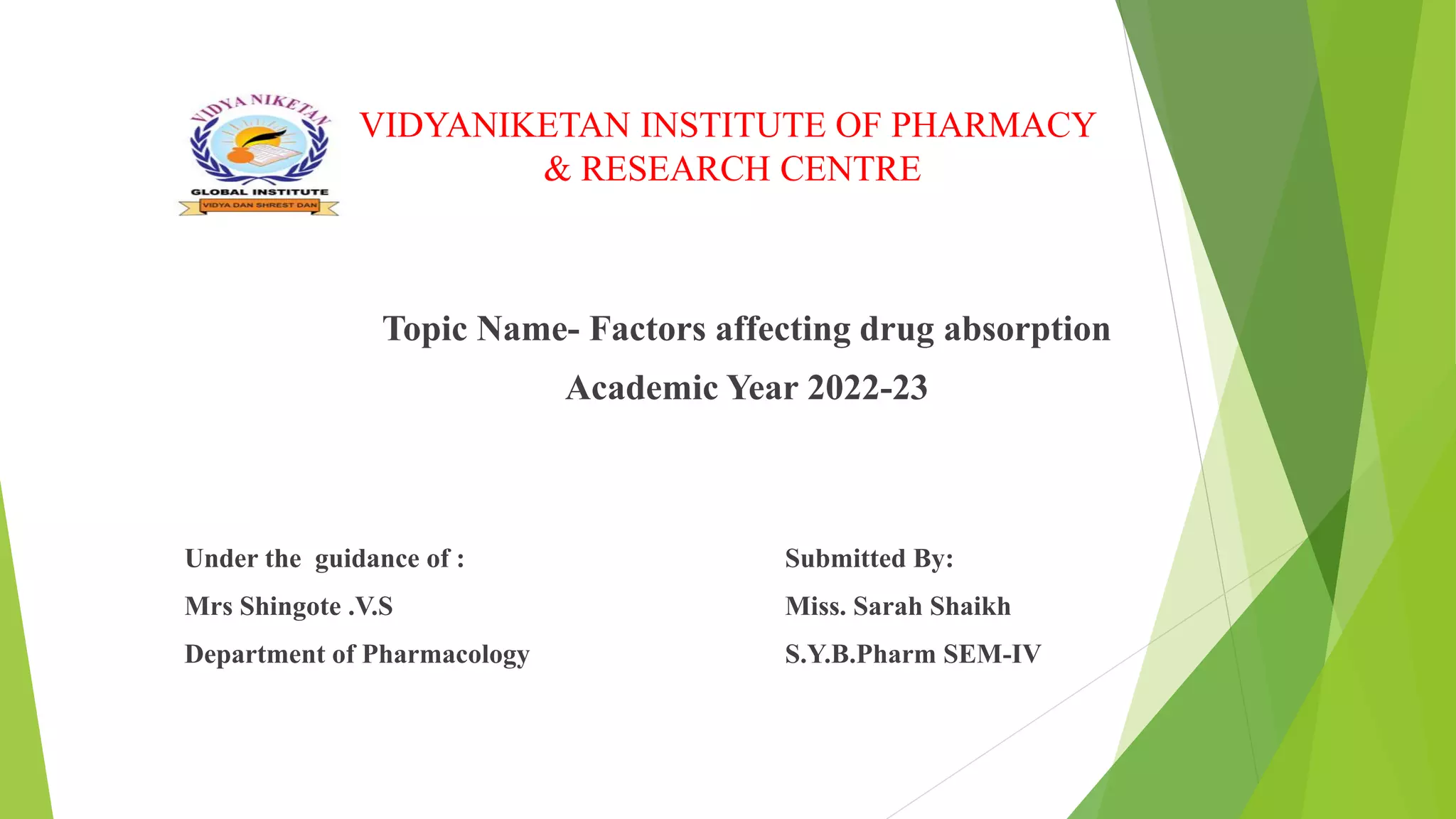 Factors Affecting Drug Absorption | PPT Factors Affecting Drug Absorption | PPT