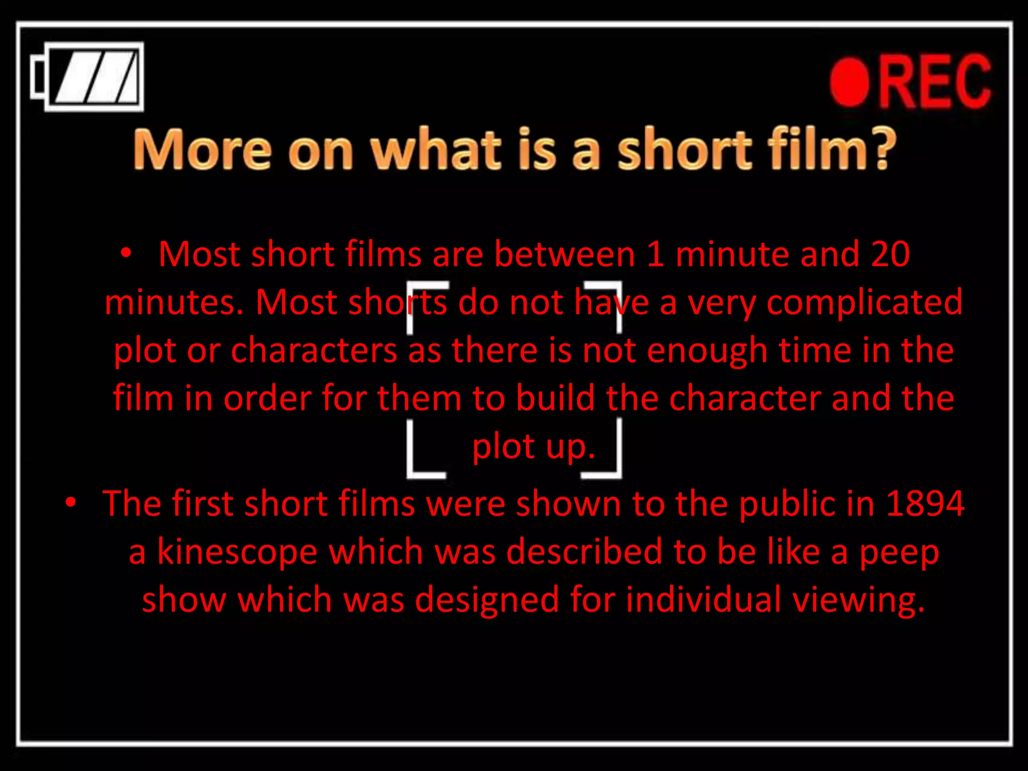 Short films Presentation | PPTX