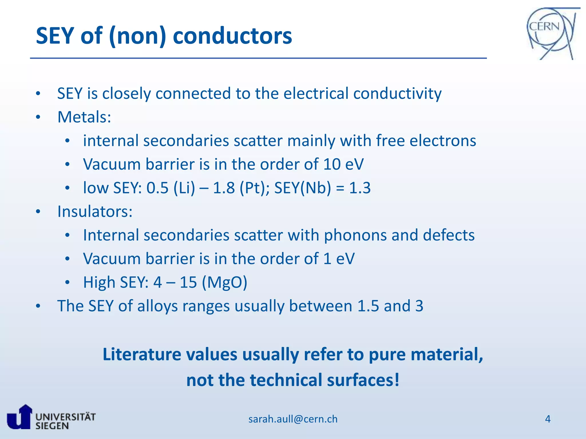 Sarah aull secondary electron yield of srf materials | PPTX
