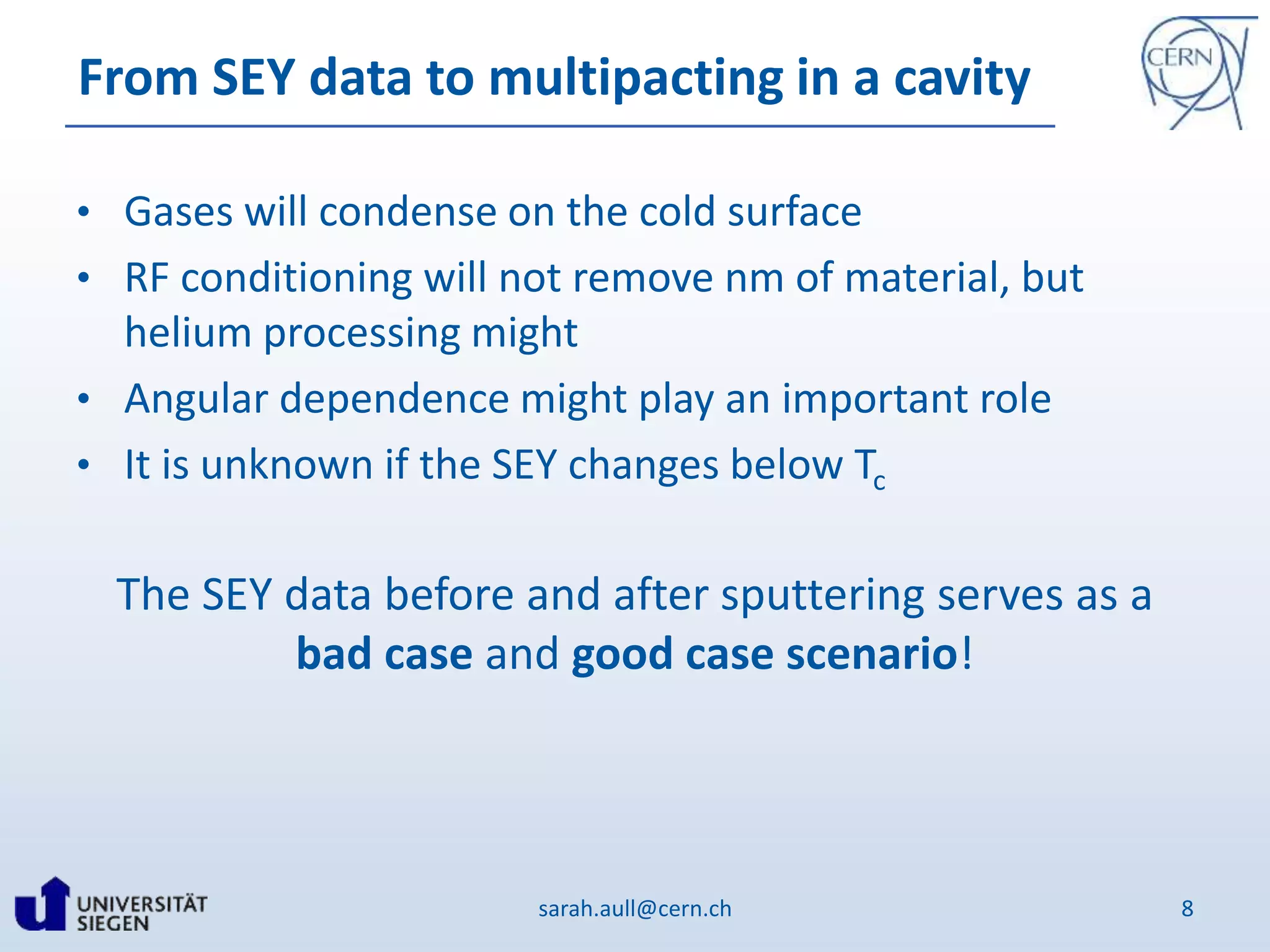 Sarah aull secondary electron yield of srf materials | PPTX