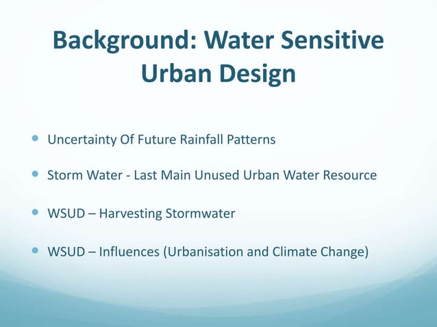Conceptual Evolution of Water Sensitive Urban Design (WSUD) Concepts ...