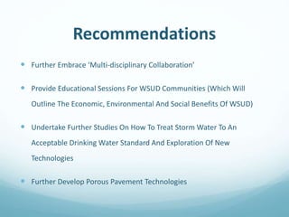 Conceptual Evolution of Water Sensitive Urban Design (WSUD) Concepts ...