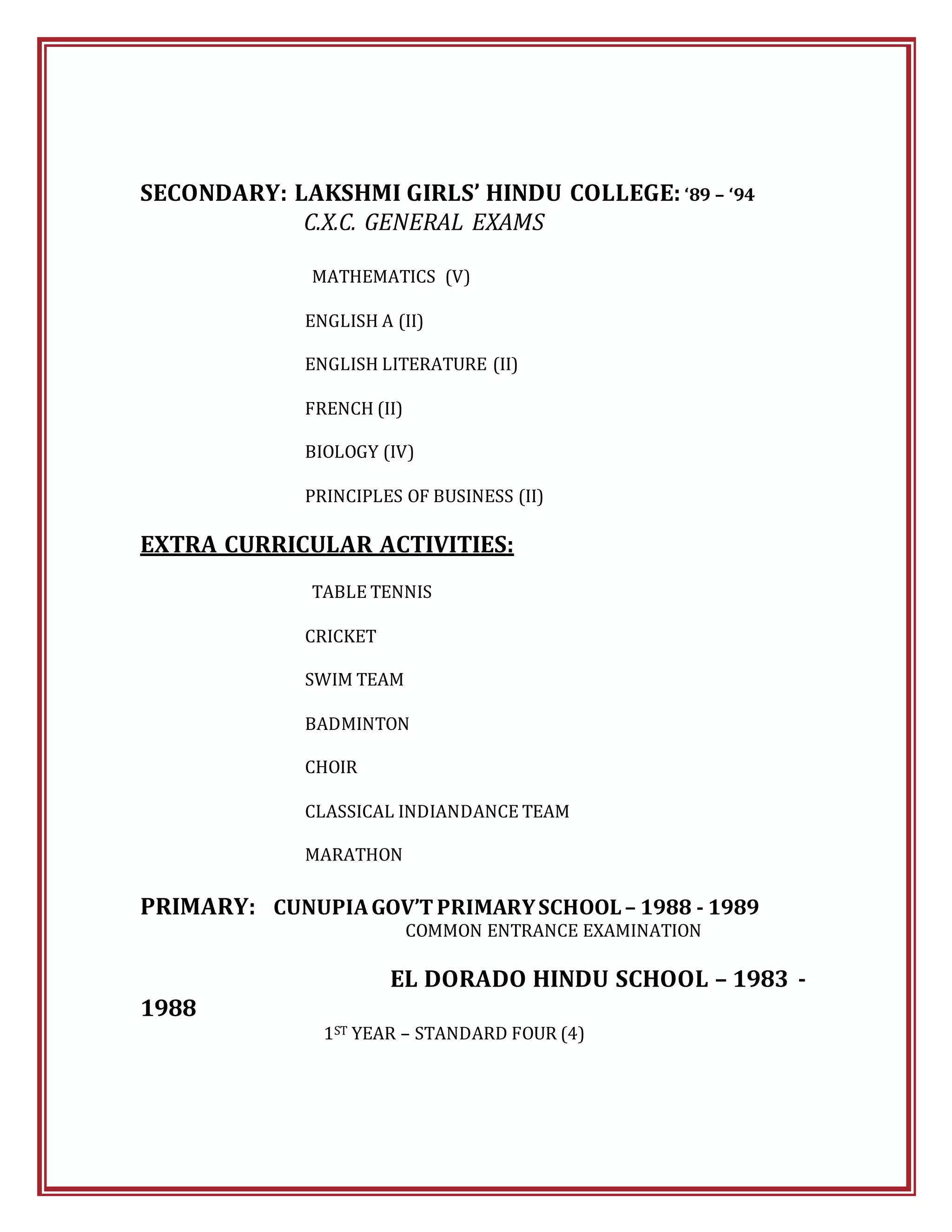 Sarah dookran resume revised | DOCX