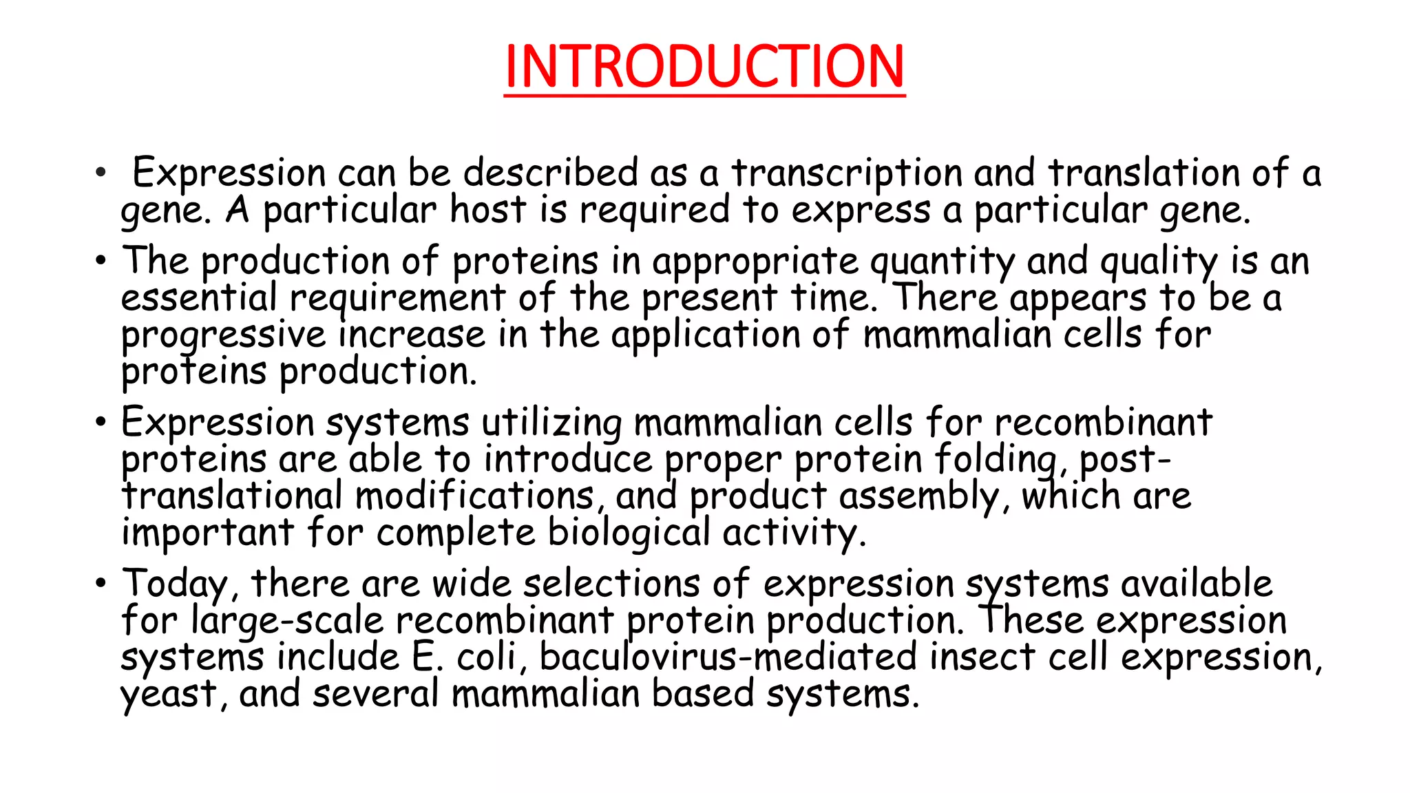 MAMMALIAN CELL EXPRESSION SYSTEM, STRONG PROMOTERS.pptx