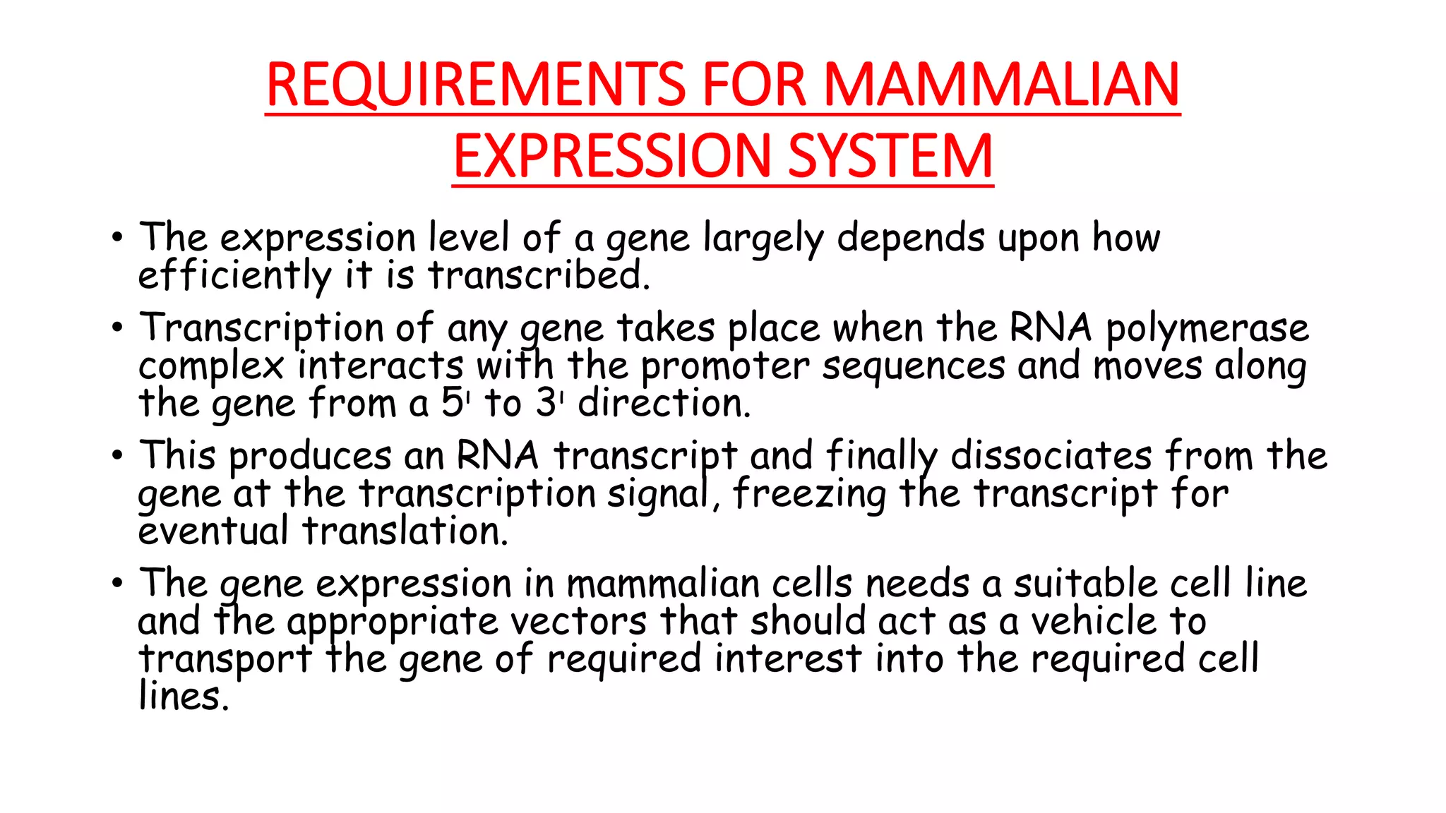 MAMMALIAN CELL EXPRESSION SYSTEM, STRONG PROMOTERS.pptx