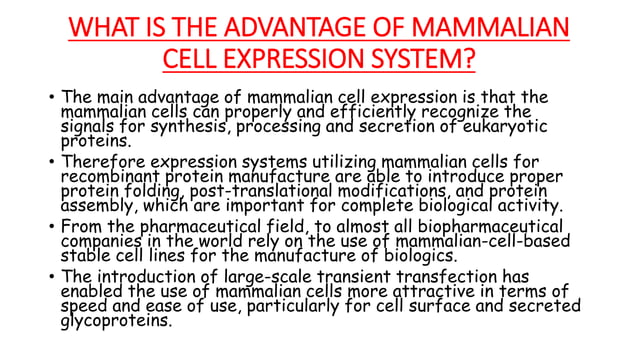 MAMMALIAN CELL EXPRESSION SYSTEM, STRONG PROMOTERS.pptx