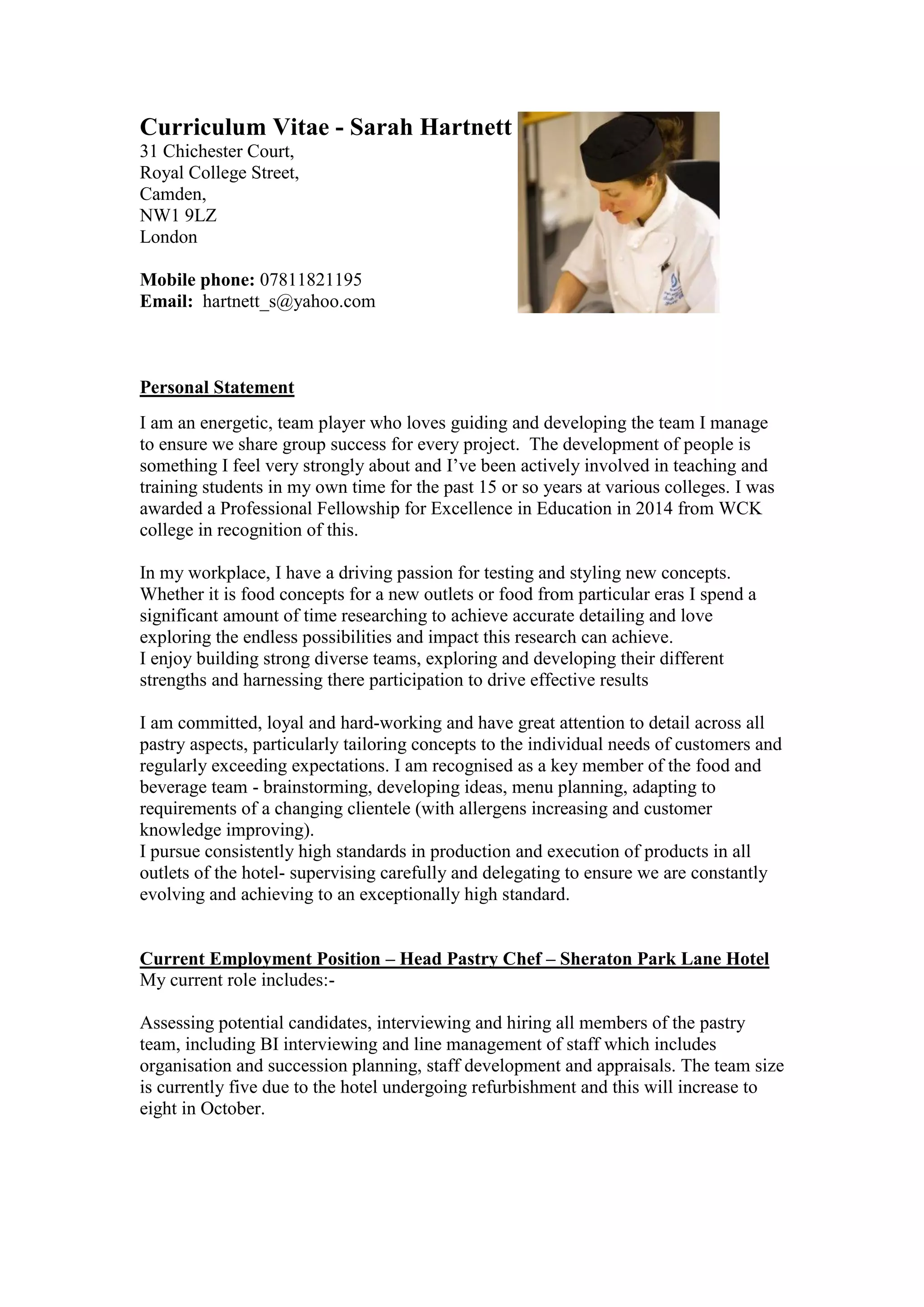 Sarah hartnett cv | PDF