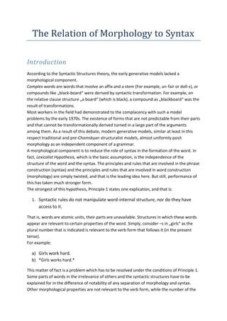 Sara Hindic - Linguistics Report | PDF