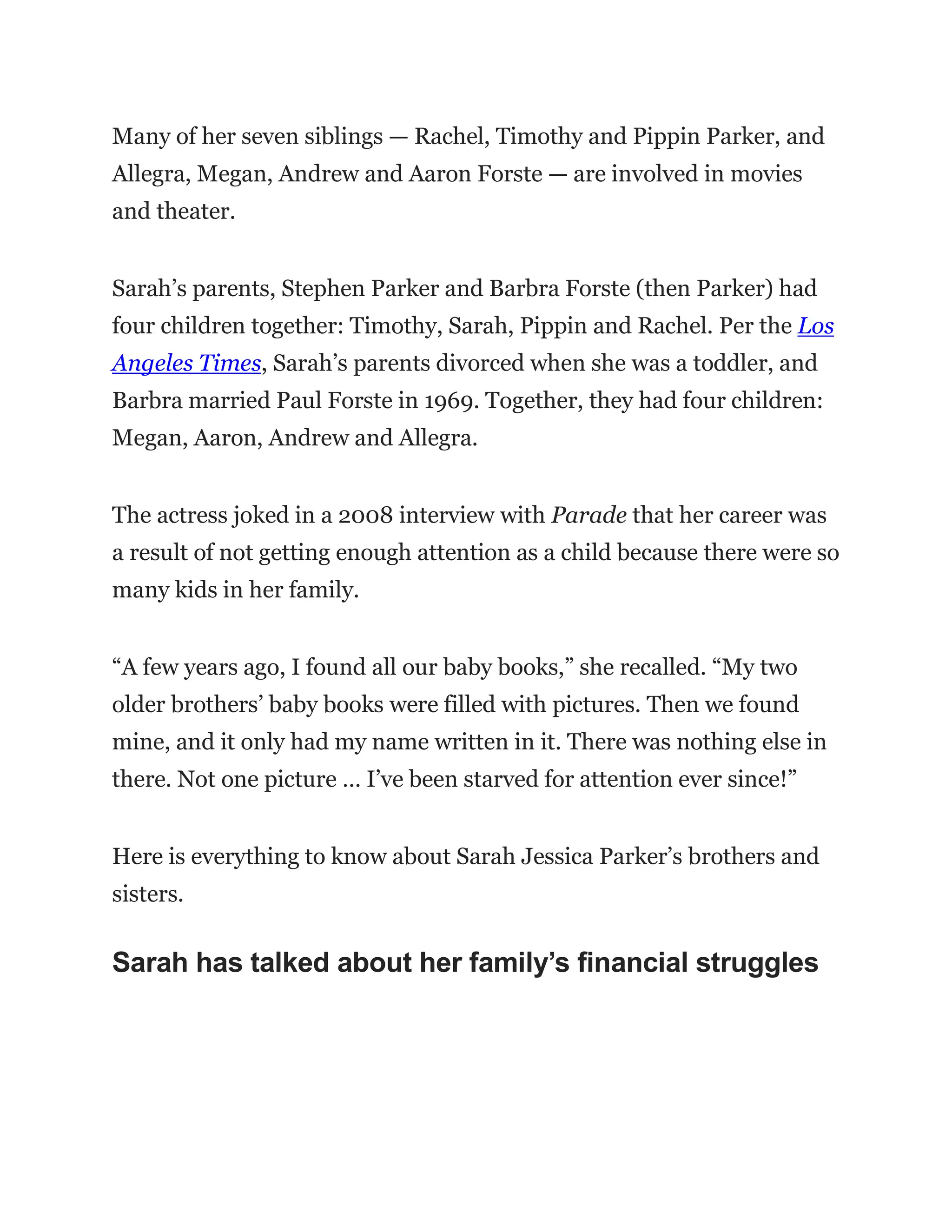 Sarah Jessica Parker’s 7 Siblings All About Her Brothers and Sisters.pdf