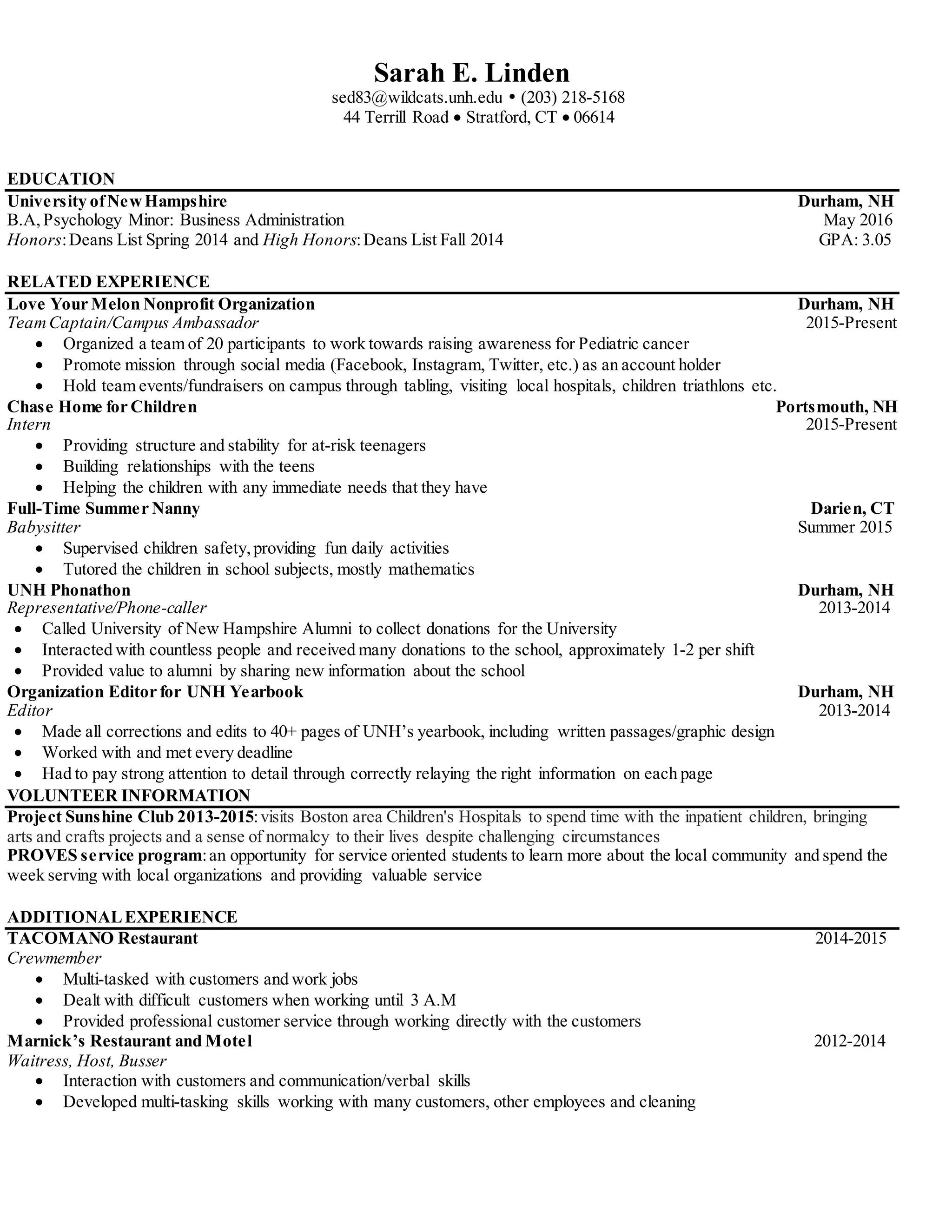 Sarah Linden's Resume | PDF