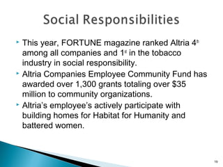 Sarah riggins altria group inc. | PPT | Illegal Drugs, Tobacco ...