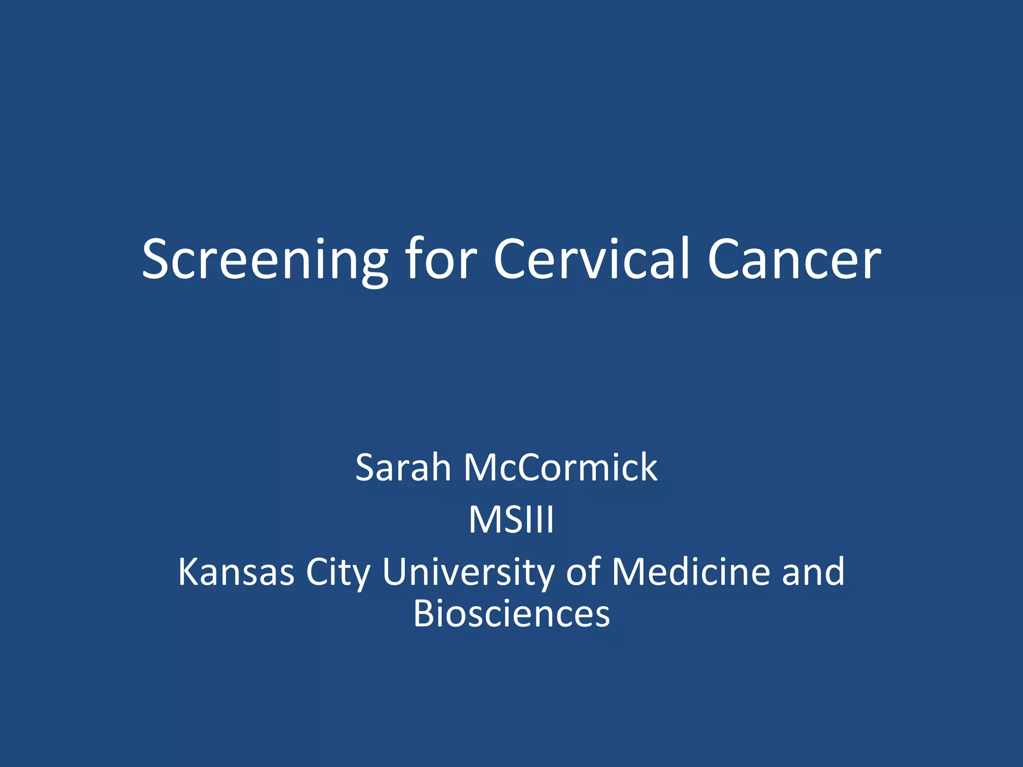 Cervical Cancer Screening | PPT