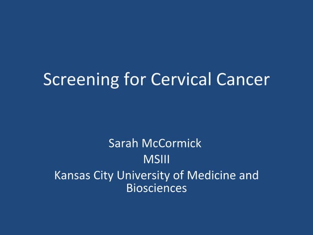 Cervical Cancer Screening | PPT