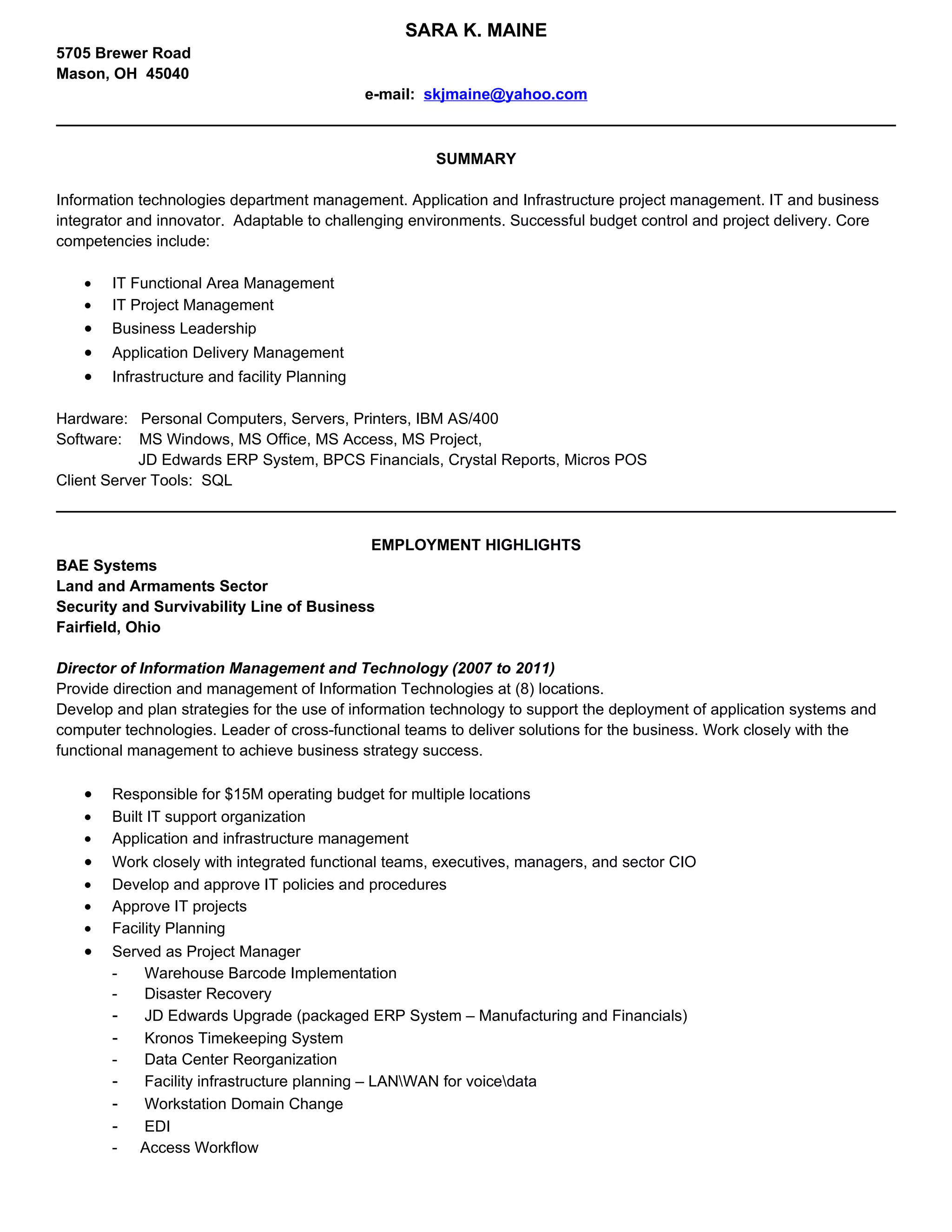 Sara K Maine Resume | DOC