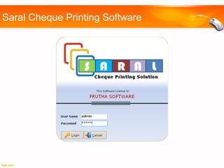 Saral cheque Printing Software | PPT