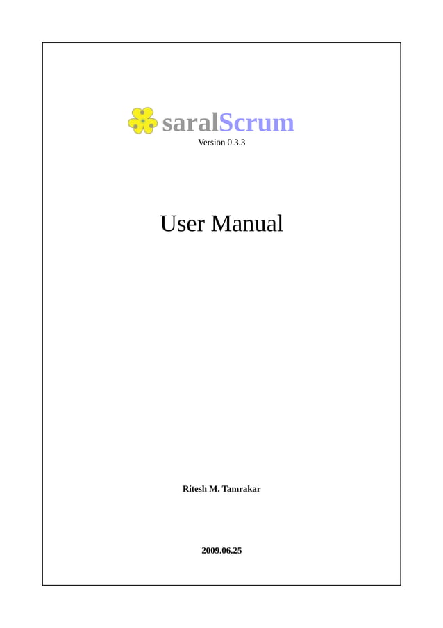 Saral scrumusermanual v0.3.3 | PDF | Web Conferencing | Computer Software and Applications