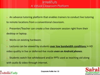 Corporate presentation of Saral TechnoMart Pvt Ltd. | PPT