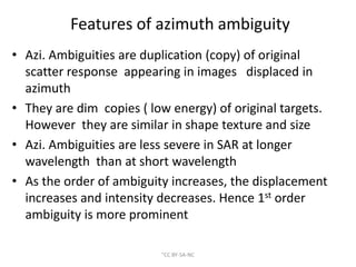 SAR image ambiguities | PPTX | Geography | Science