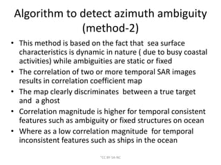 SAR image ambiguities | PPTX | Geography | Science