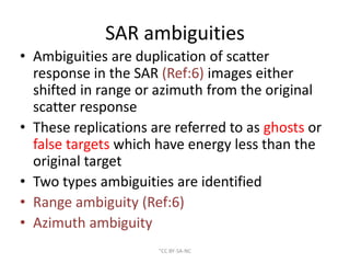 SAR image ambiguities | PPTX | Geography | Science