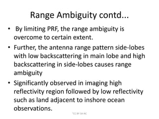 SAR image ambiguities | PPTX | Geography | Science