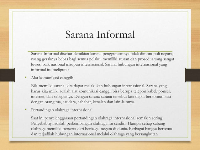 Sarana-Sarana hubungan internasional | PPTX