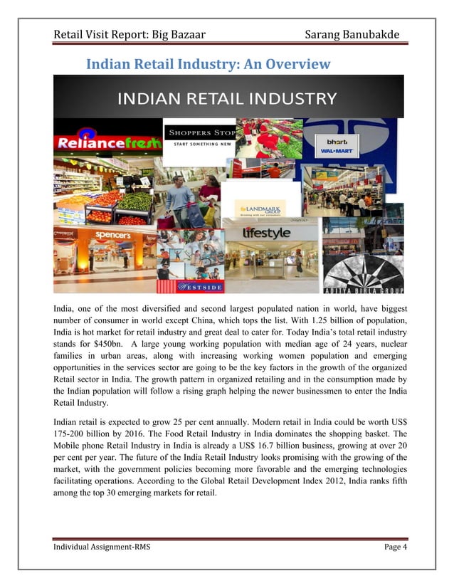 Sarang banubakde retail_report_bigbazaar | PDF