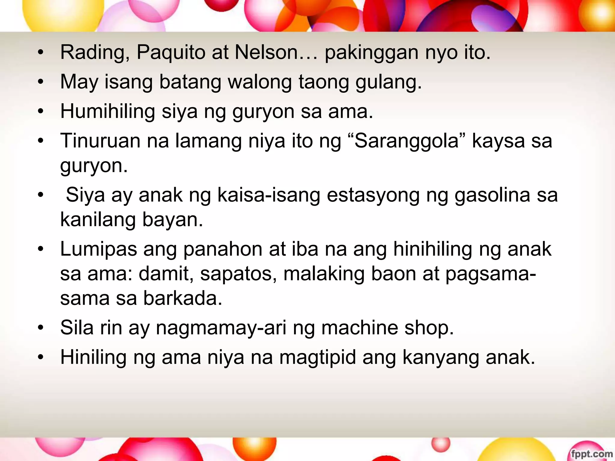 Saranggola ni Efren R. Abueg | PPTX