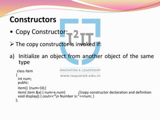 Constructors and Destructor in C++ | PPTX