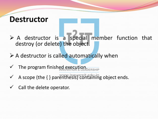Constructors and Destructor in C++ | PPTX