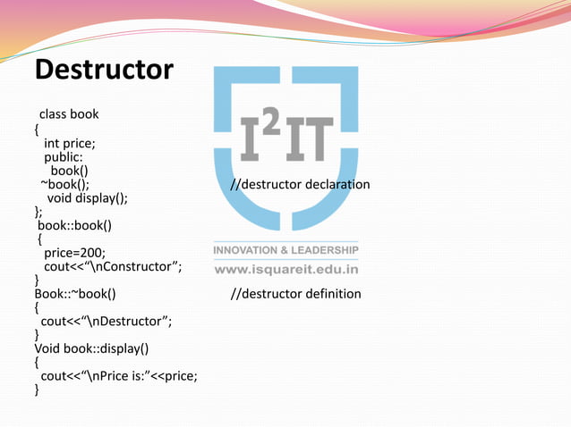 Constructors and Destructor in C++ | PPTX