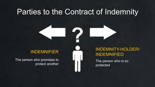 Special contracts of indemnity and guarantee - Legal aspects of ...