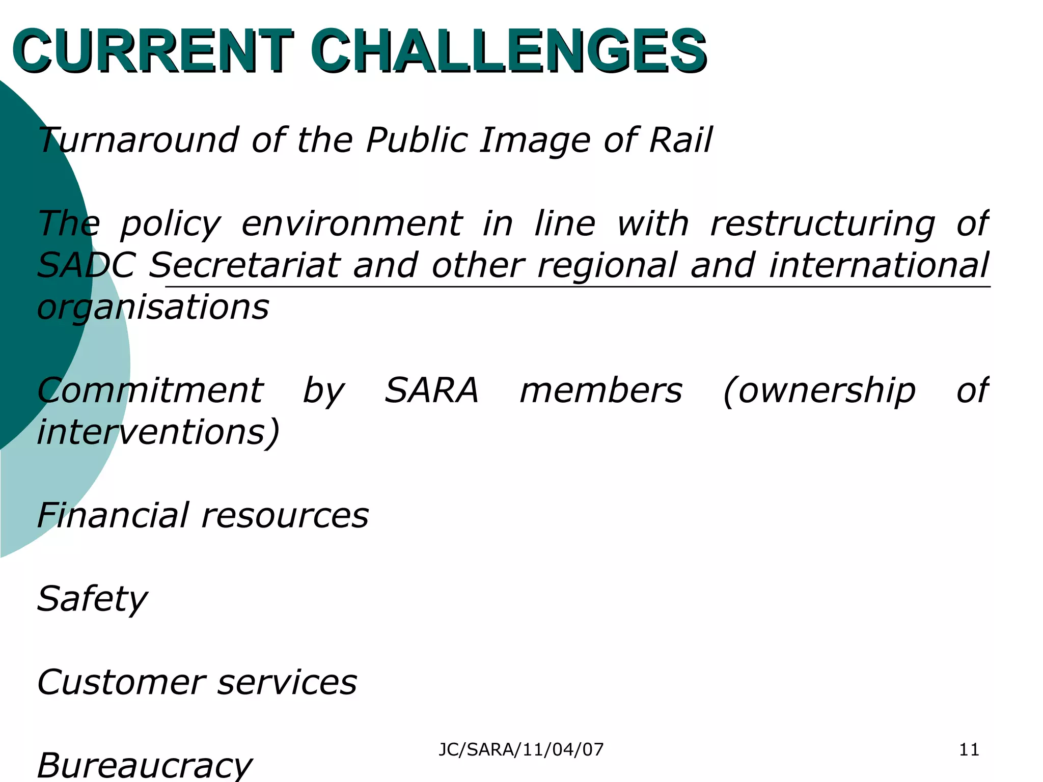 Sara Presentation Sadc Transport Meeting | PPT