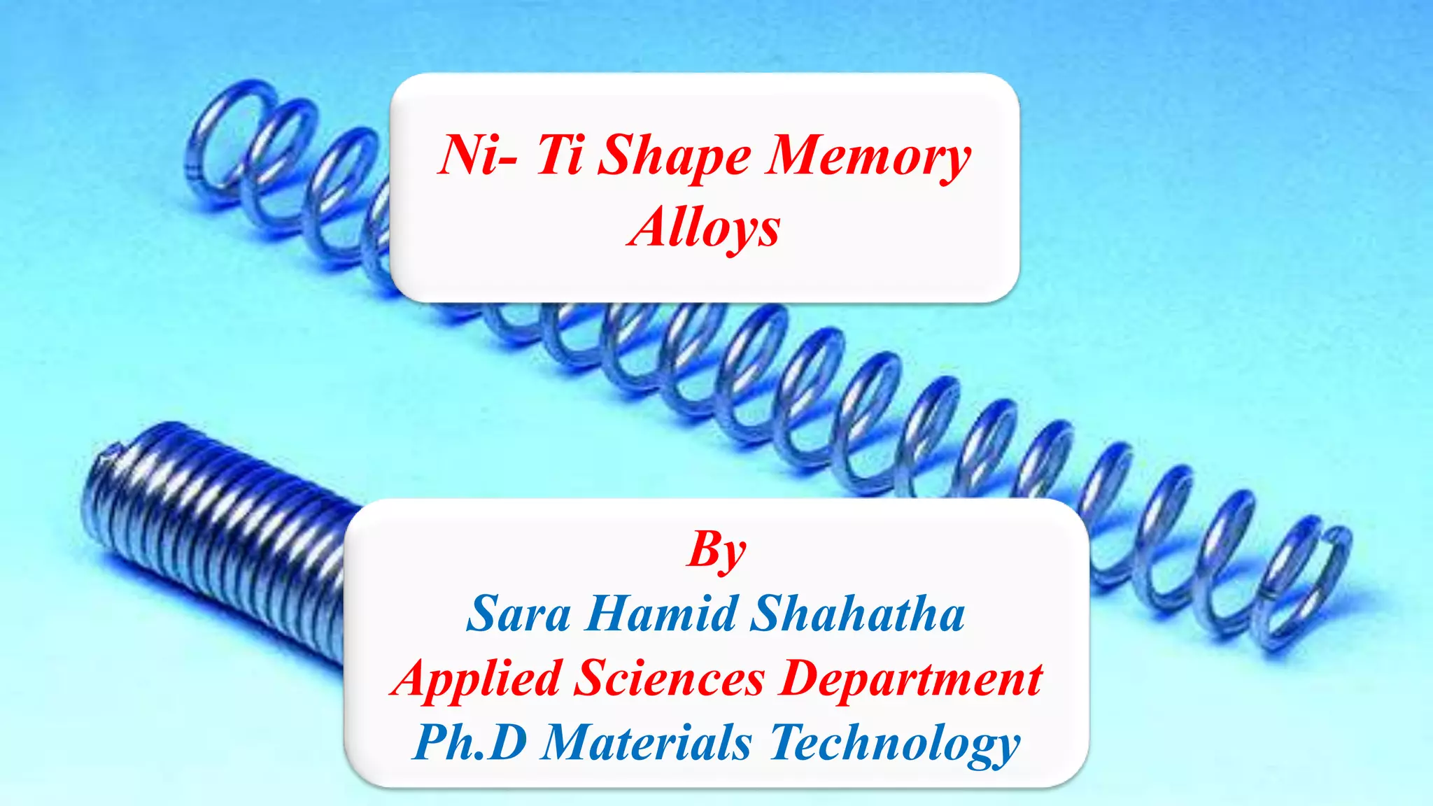 shape memory alloys | PPTX | Physics | Science