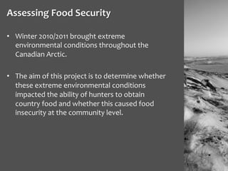Inuit Food Security: Vulnerability of the traditional food system to ...