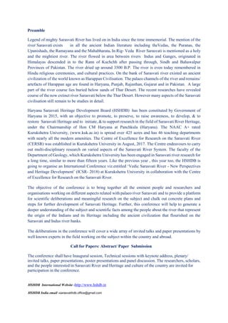 Sarasvati conference announcement | PDF | Desktop Publishing | Computer ...