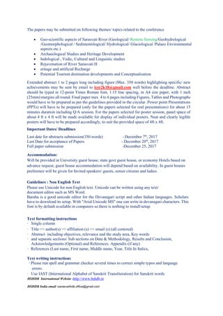 Sarasvati conference announcement | PDF | Desktop Publishing | Computer ...