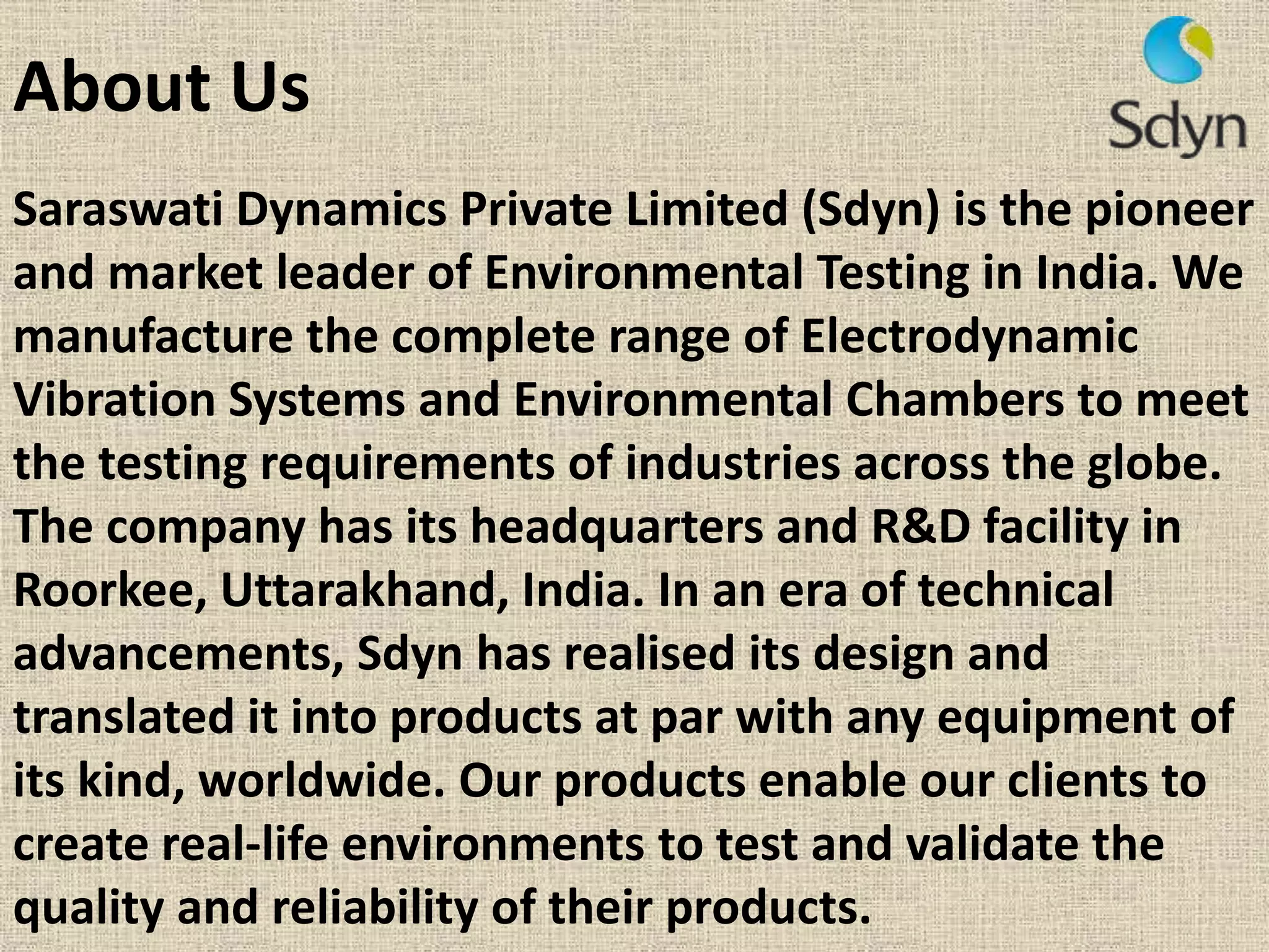 Electrodynamic Vibration System | Environmental Chambers | sdyn | PPT