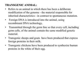 presentation on transgenic animals | PPT