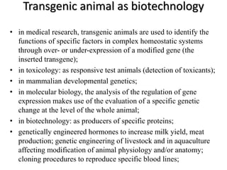 presentation on transgenic animals | PPT