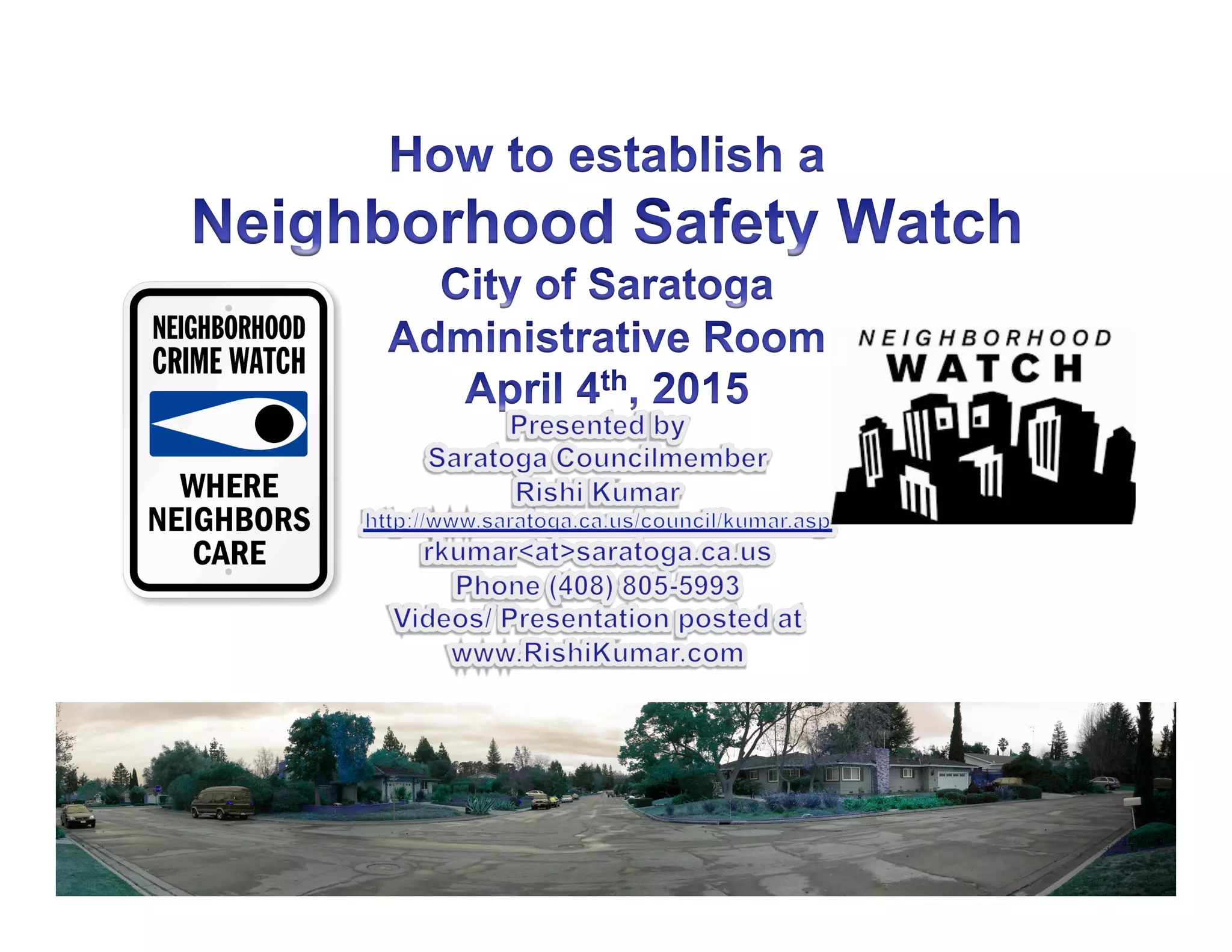 Saratoga neighborhood safety watch 2015 | PPT