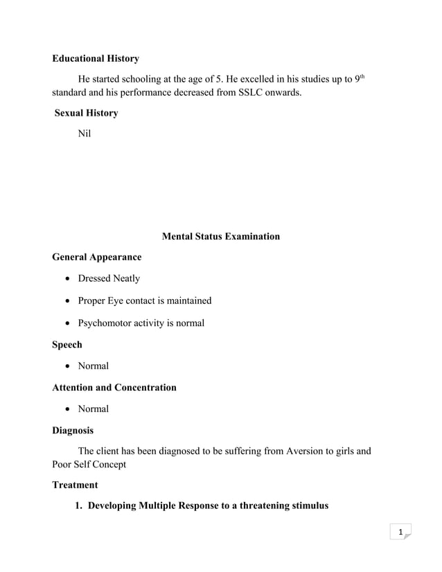 Psychology Internship Report | DOC