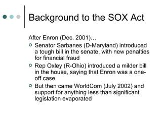 Sarbanes-Oxley Act (SOX) | PPT