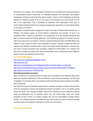 Sarbanes Oxley: the architecture for operations risk management | DOC