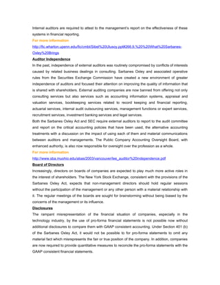 Sarbanes Oxley: the architecture for operations risk management | DOC