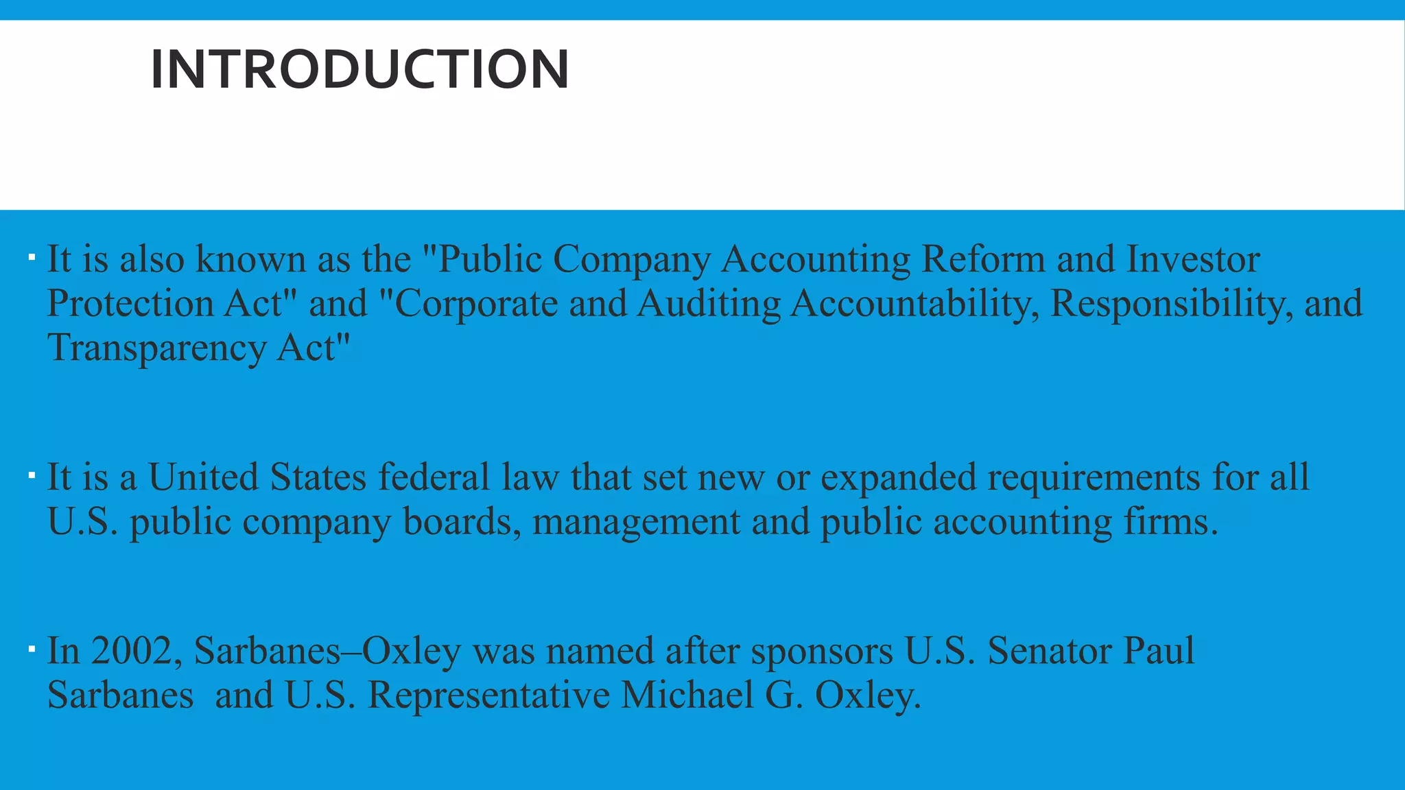 Sarbanes–oxley act | PPTX