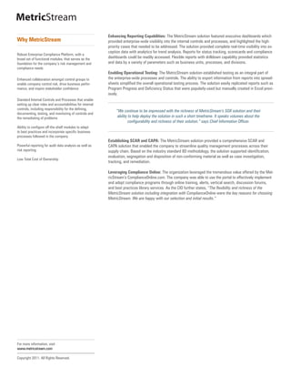 Sarbanes oxley compliance | PDF