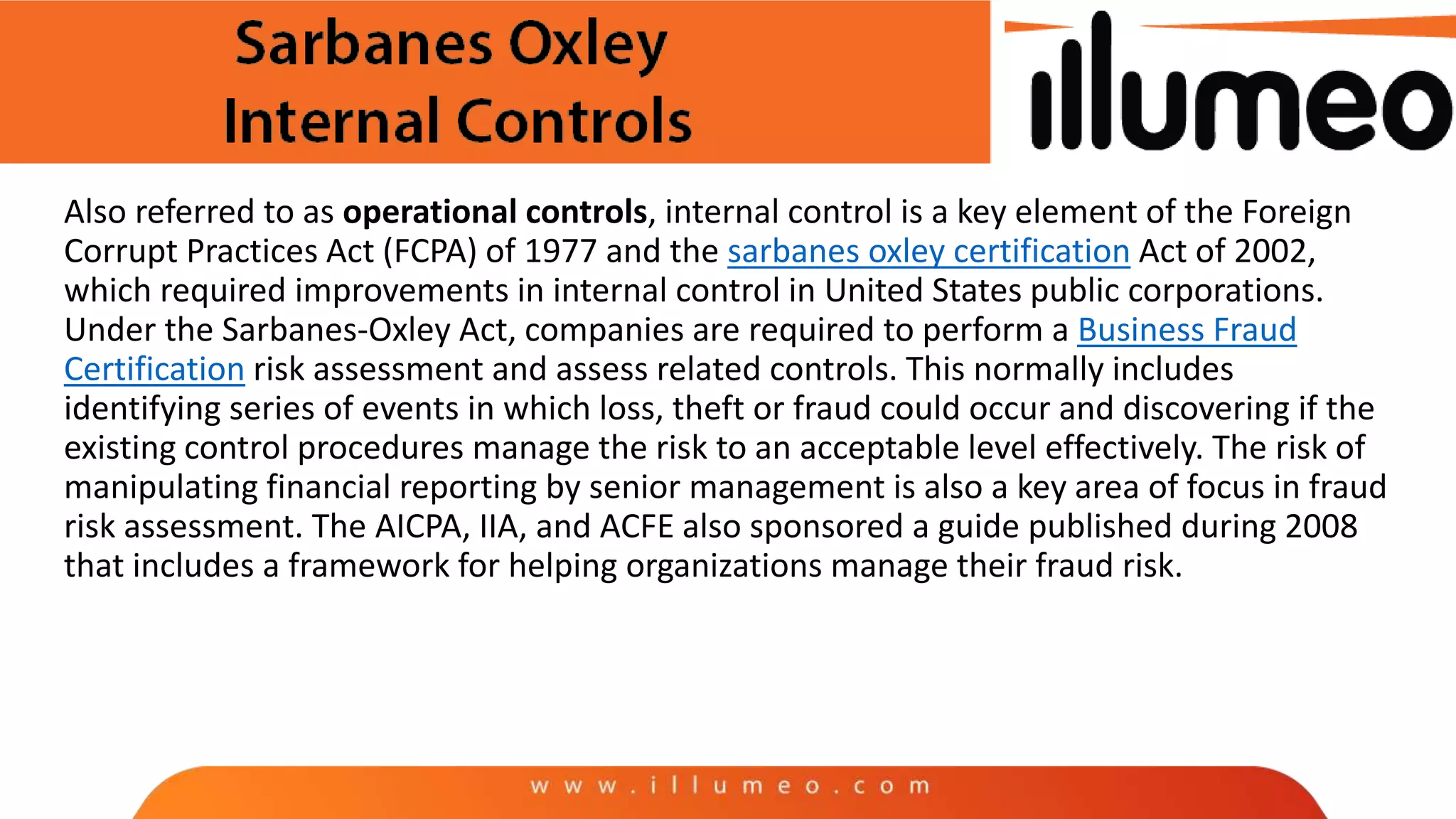 Sarbanes oxley internal controls | PPT