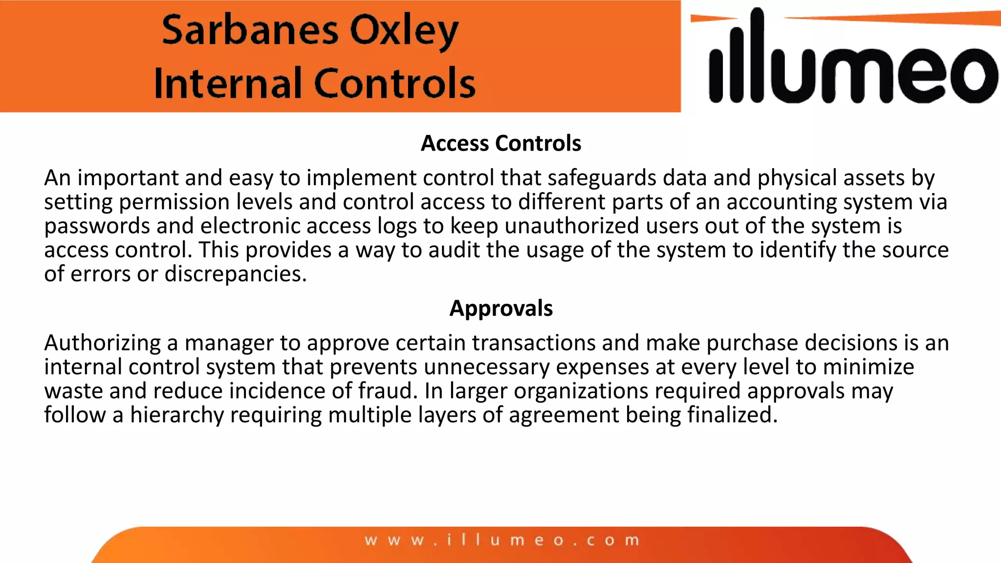 Sarbanes oxley internal controls | PPT